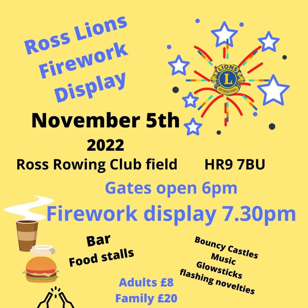 Ross Lions Fireworks Display - Ross Rowing Club | Visit Herefordshire