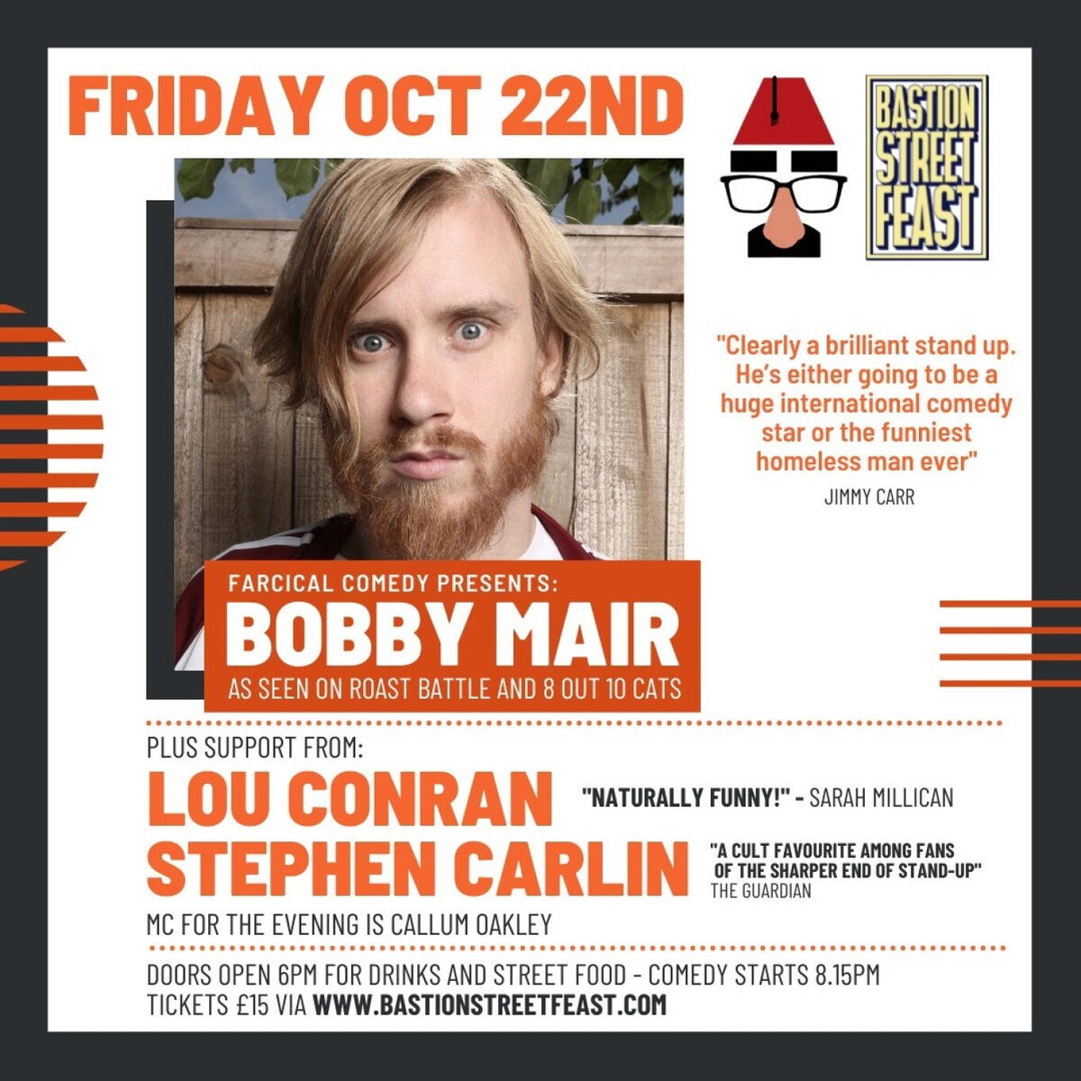 Farcical Comedy Presents Bobby Mair & Support - Bastion Mews | Visit ...